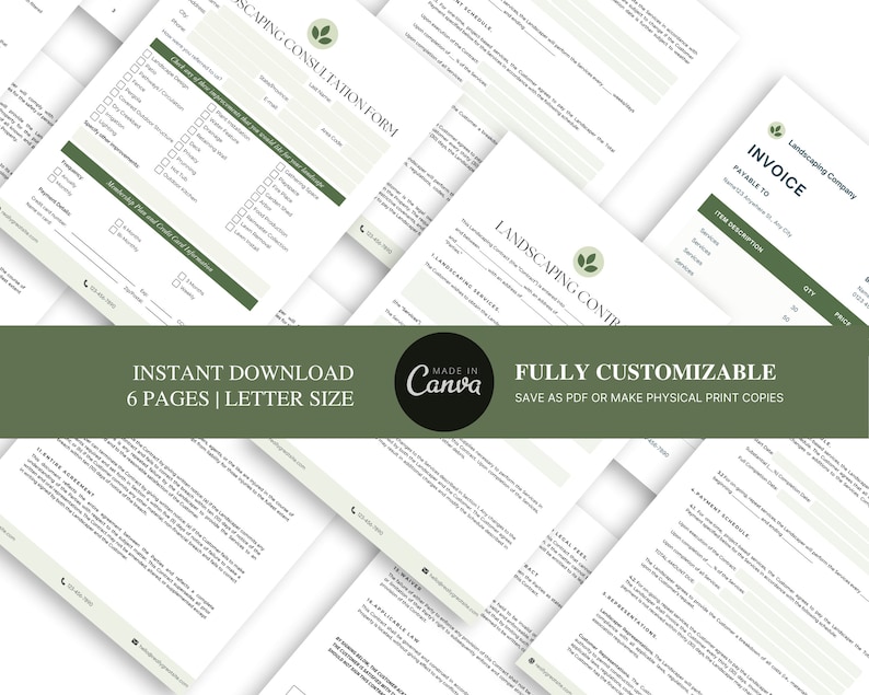 Landscaping Service Client Forms Bundle,landscaping Service Agreement ...