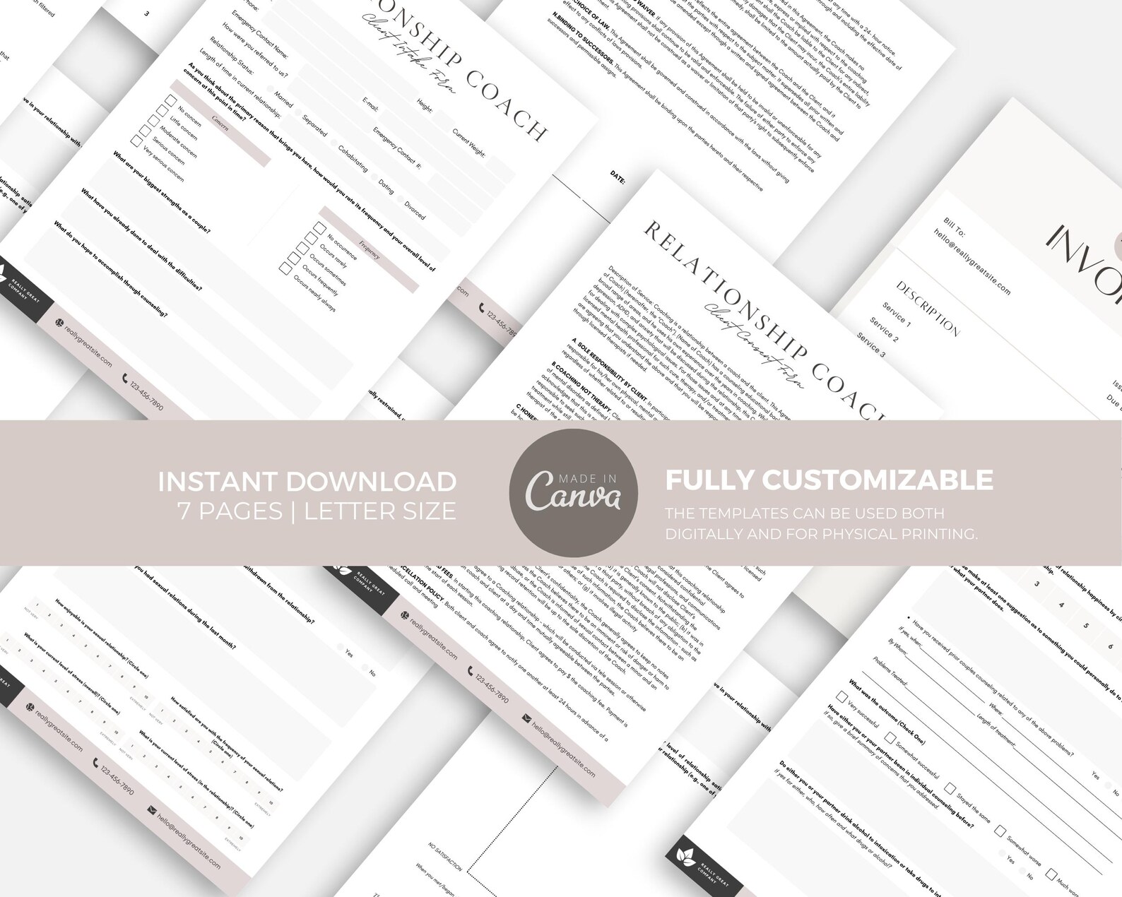 Editable Relationship Coach Client Forms, Couple Therapy Guide (CANVA ...