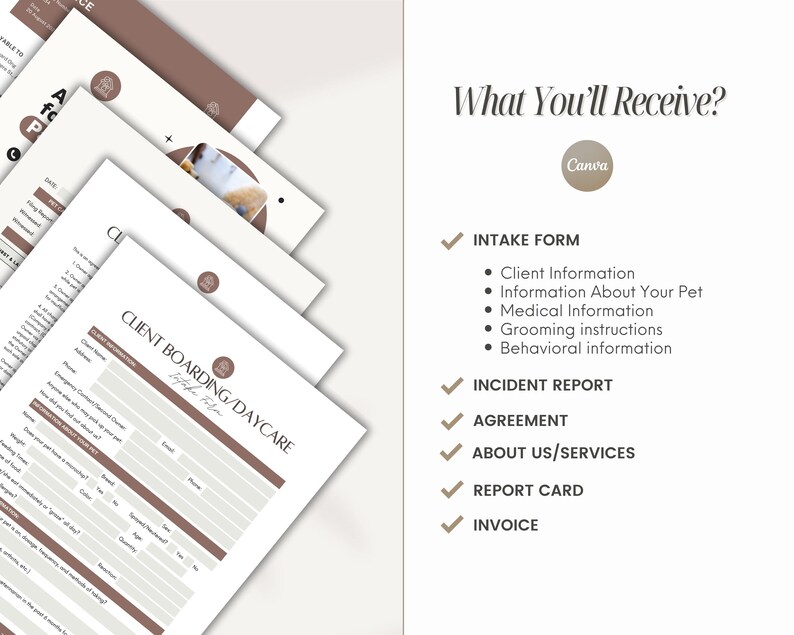 Dog Daycare Forms Bundle, Pet Care Business Templates (digital Download ...