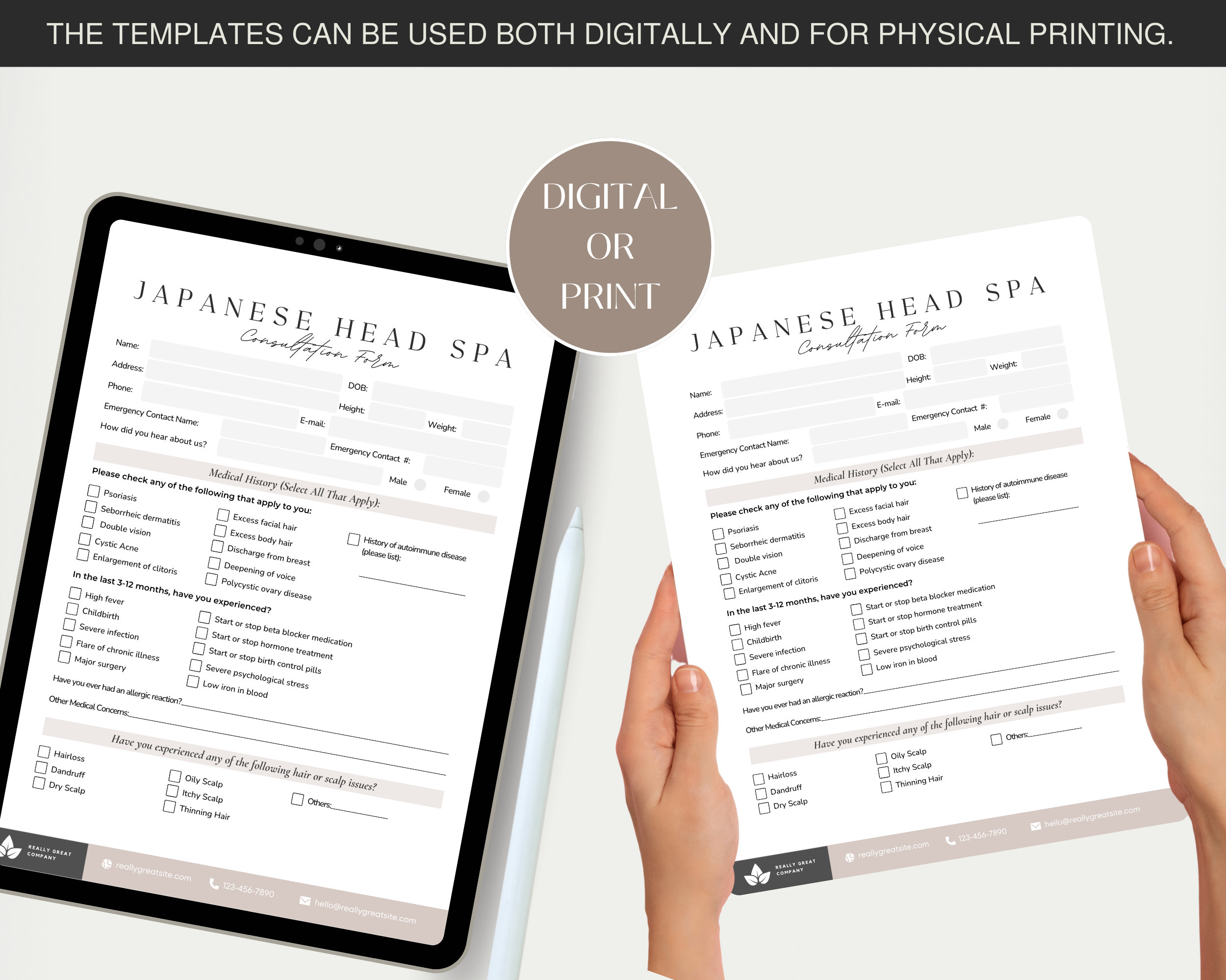 Japanese Head Spa Consultation Forms,editable Head Spa Intake Forms ...