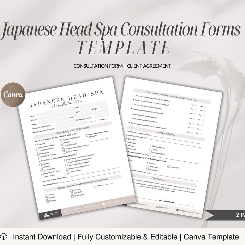 Spa Intake Form - Etsy