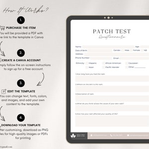 Editable Patch Test Consent Waiver Form Template for Beauty Salon ...