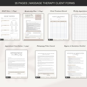 Editable Massage Therapy Forms Bundle, Spa Business Templates (canva ...
