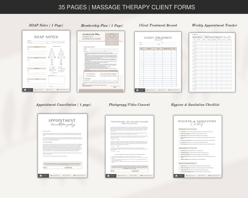 Editable Massage Therapist Forms Bundle, Massage Therapy Forms Packet ...