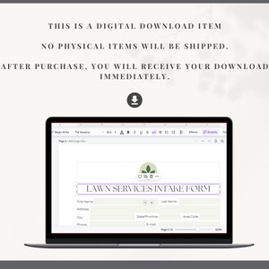 Lawn Care Service Forms Template, Editable Agreement, Intake, Invoice ...