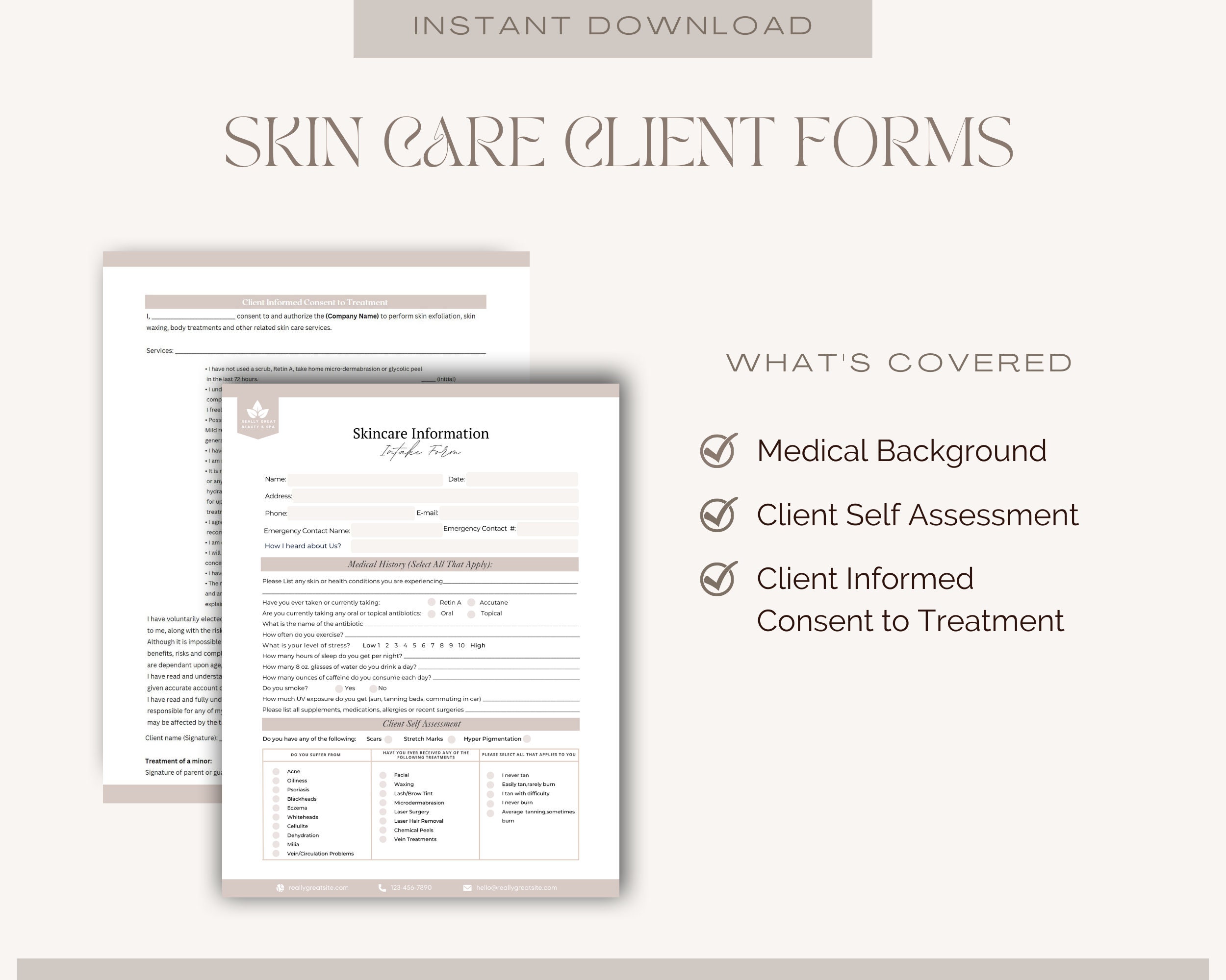 Editable Esthetician Forms Bundle,esthetician Consent Forms,esthetician ...