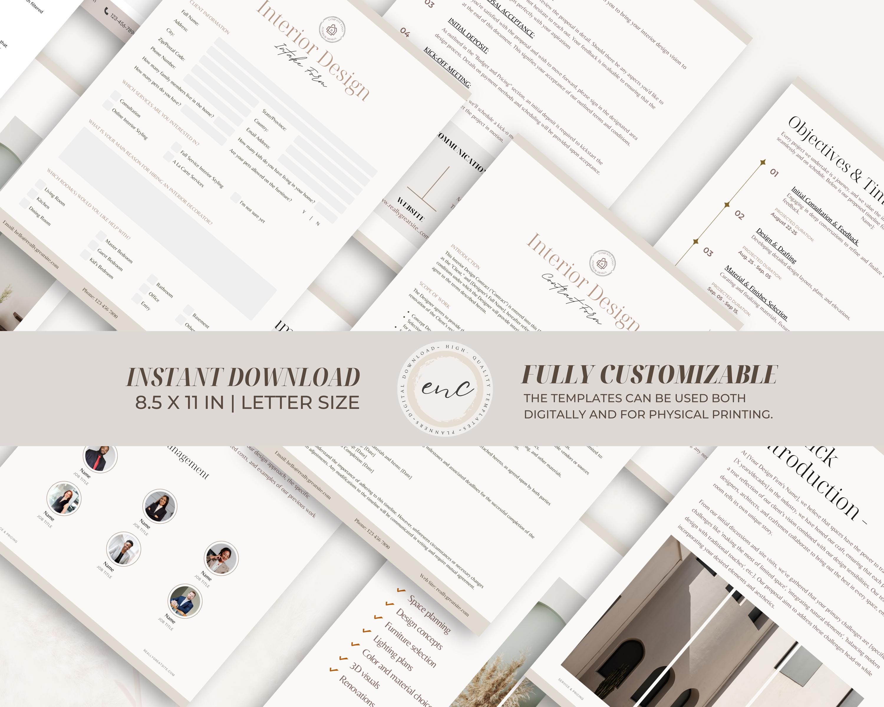 Interior Designer Service&project Proposal Template,freelance Interior ...