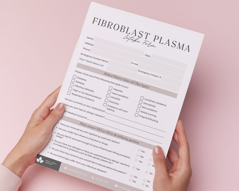 Fibroblast Plasma Intake and Consultation Forms, Fibroblast Consent ...