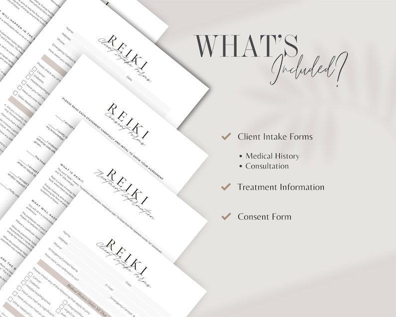 Editable Reiki Client Forms, Intake and Consent (canva Template) - Etsy