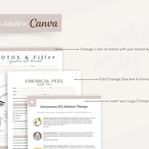 Editable Med Spa Forms Bundle With Consent Forms and Aesthetician ...