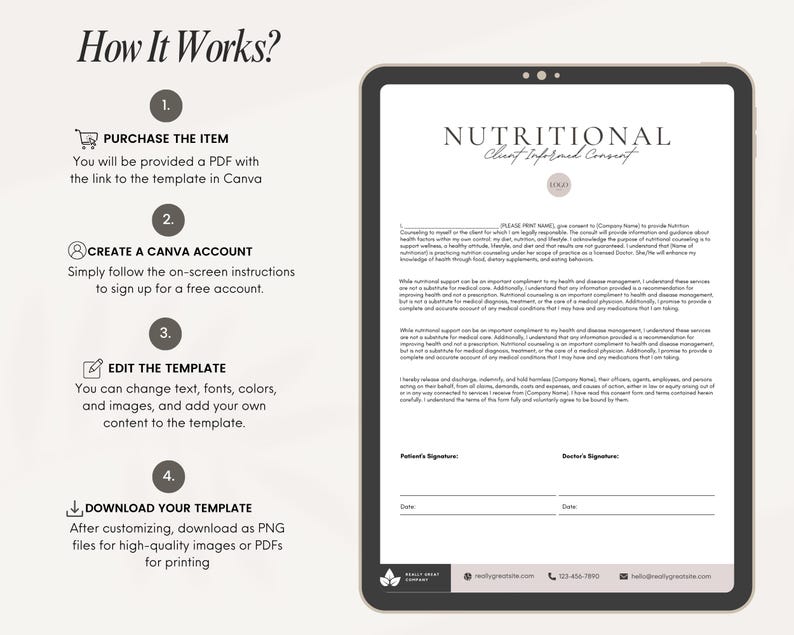 Nutritionist Consultation Forms,nutritionist Client Intake Form,health ...