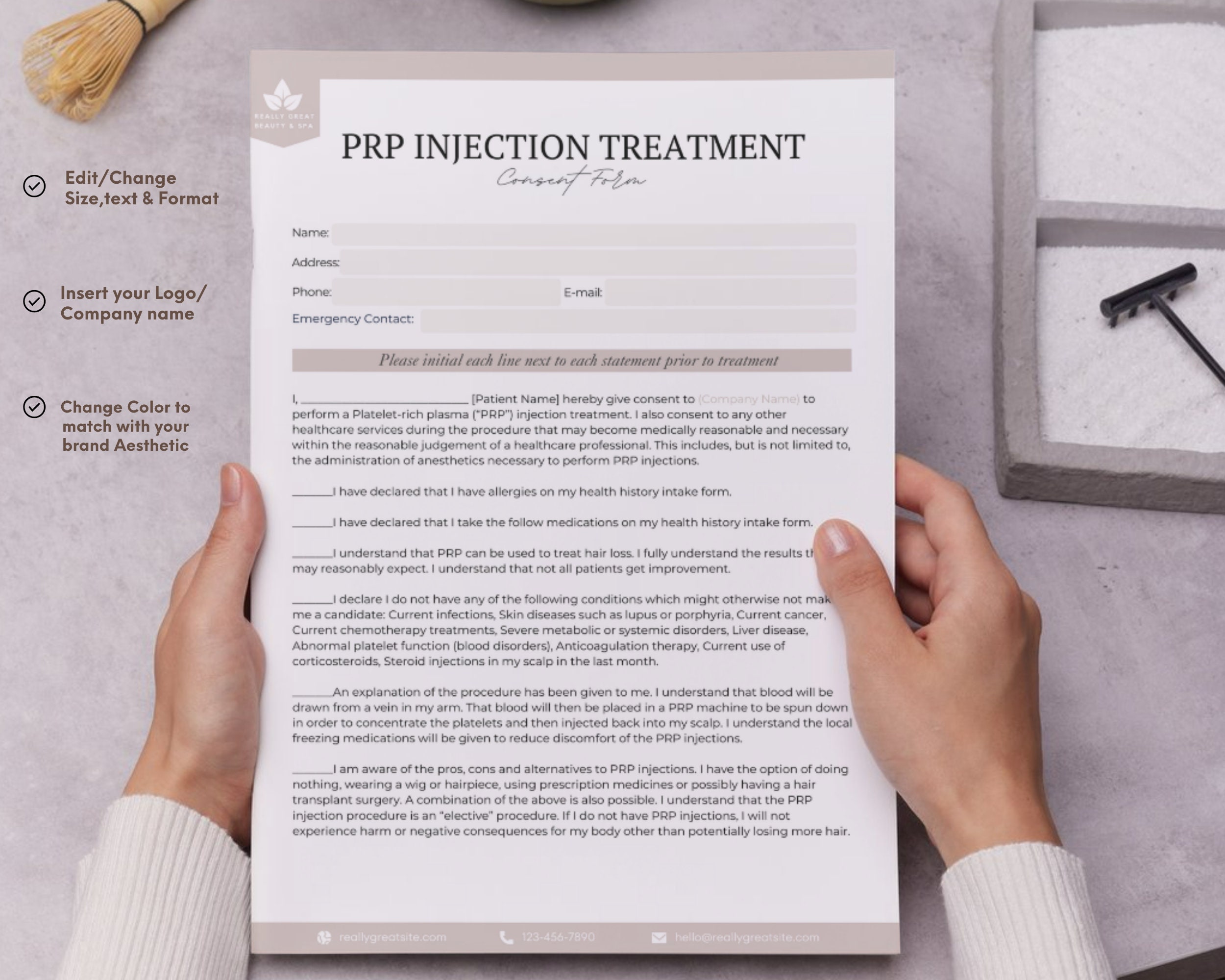 PRP Platelet Rich Plasma Consent, Treatment, and Consultation Forms ...
