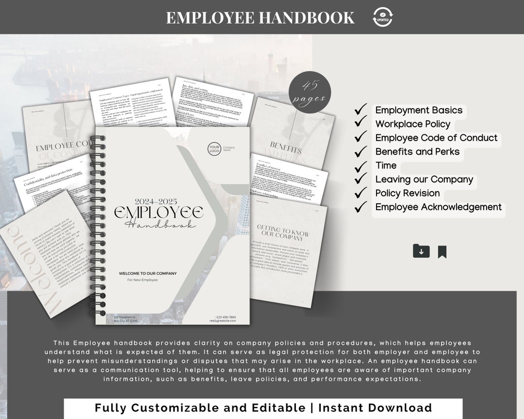 Employee Handbook Template,comprehensive Employee Handbook for ...