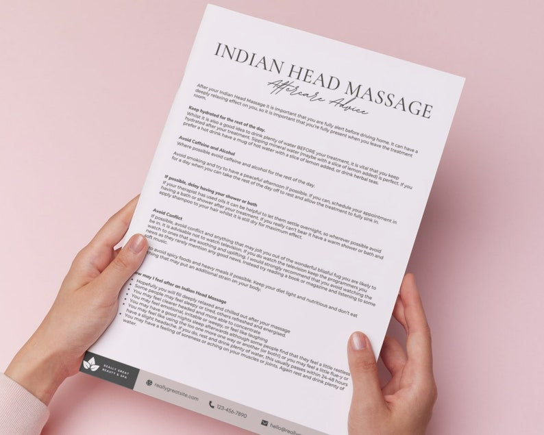 Indian Head Massage Client Forms Bundle (editable Canva Template) - Etsy
