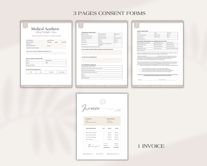 Medspa Client Intake Form Template, Medical Forms (CANVA) - Etsy
