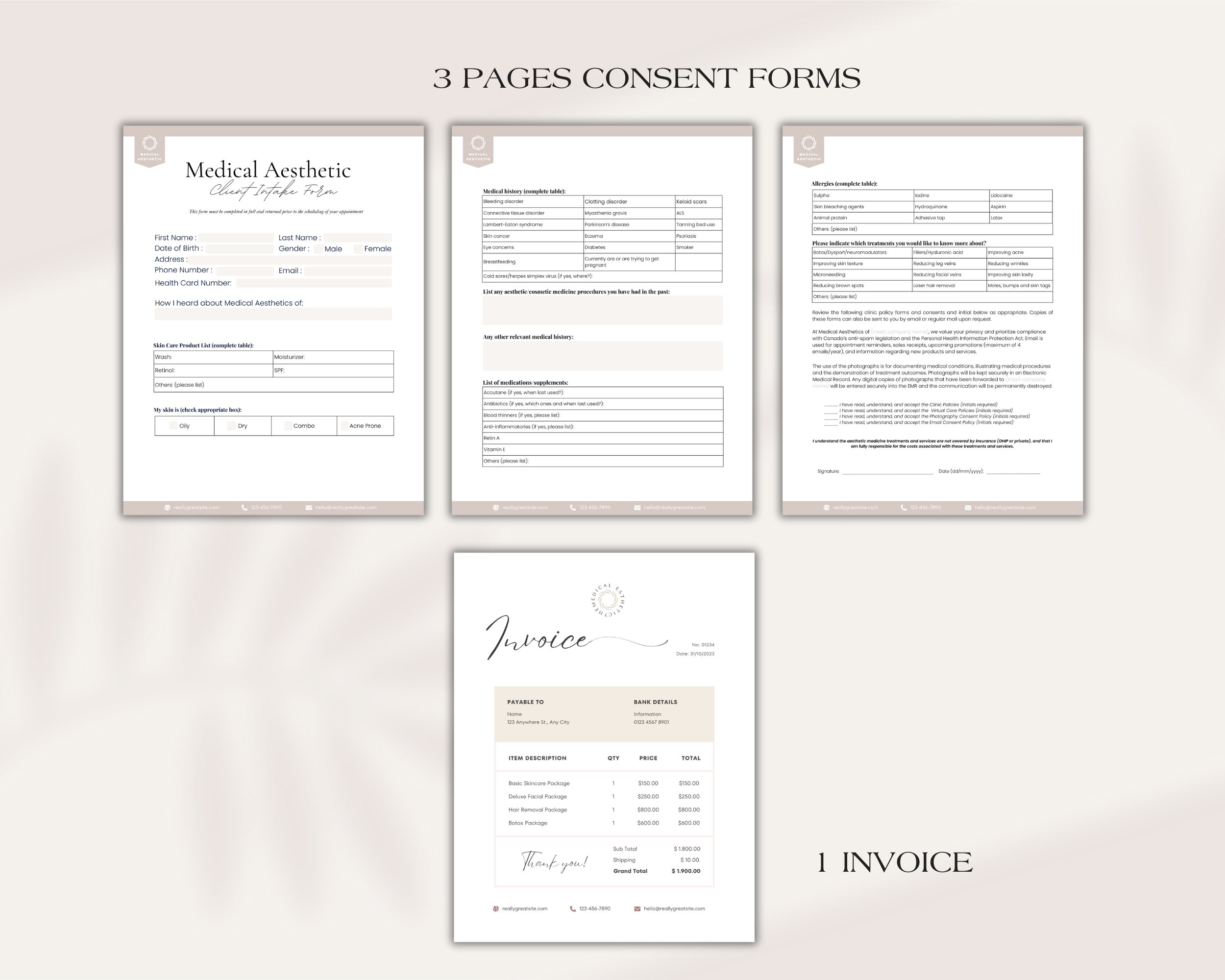 Medical Aesthetic Client Intake Form,client Intake Form,medical Intake ...