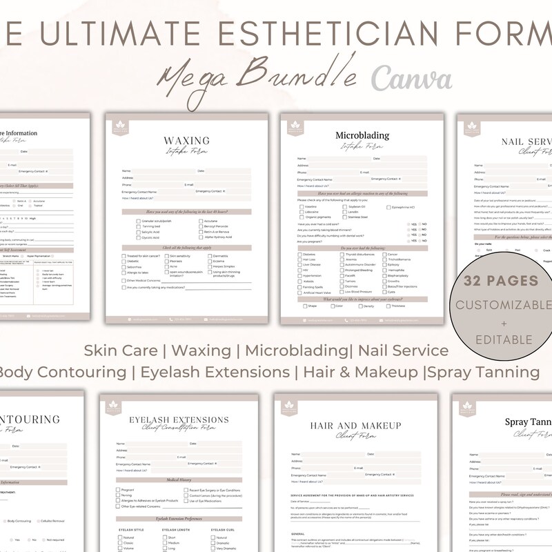 Esthetician Forms - Etsy