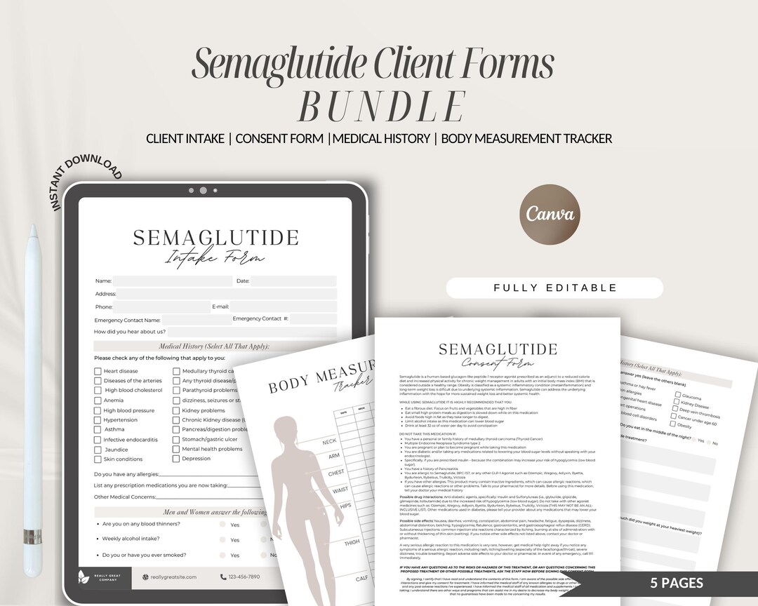 Semaglutide Consultation Forms,editable Semaglutide Intake Forms ...