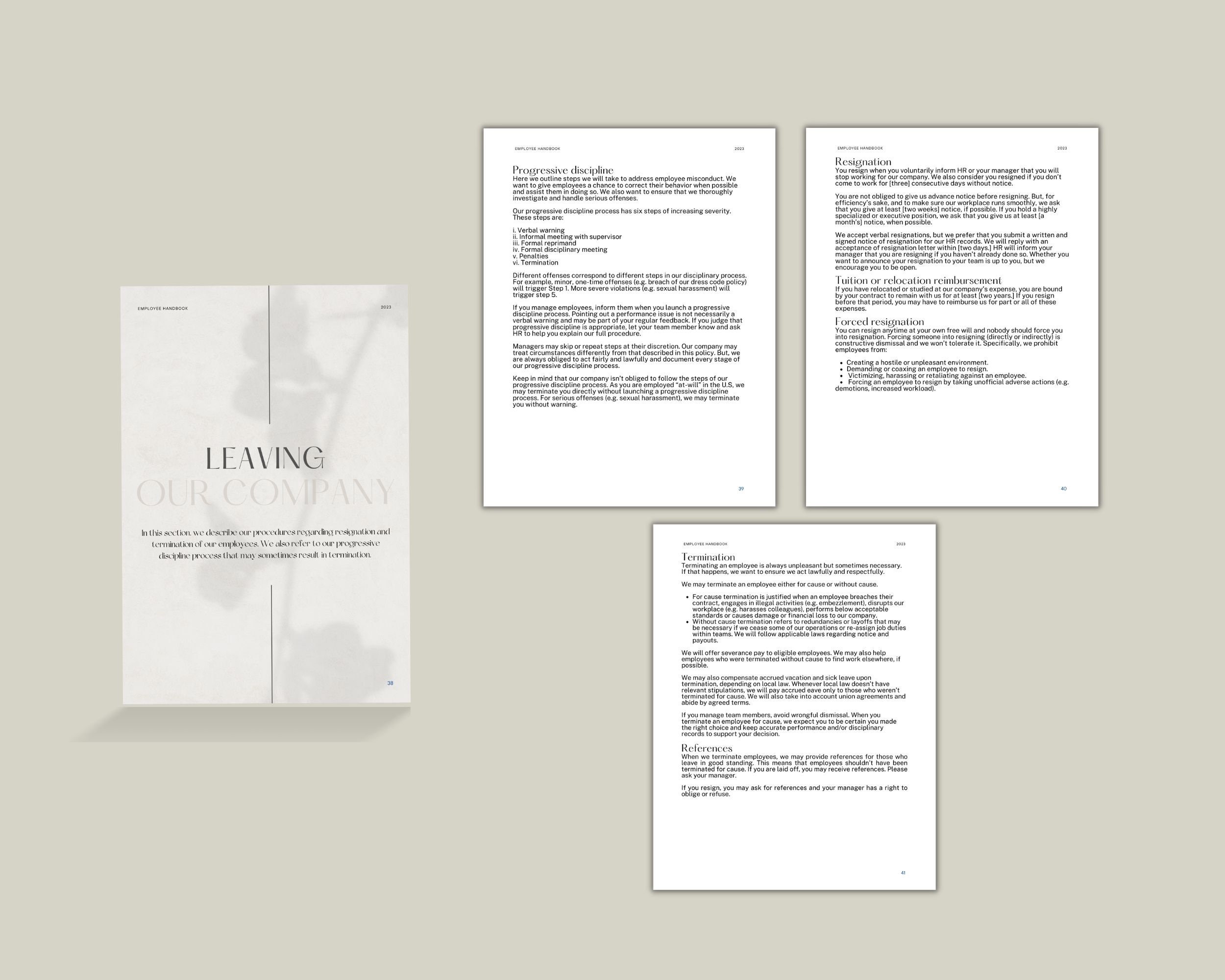 Employee Handbook Template,comprehensive Employee Handbook for ...