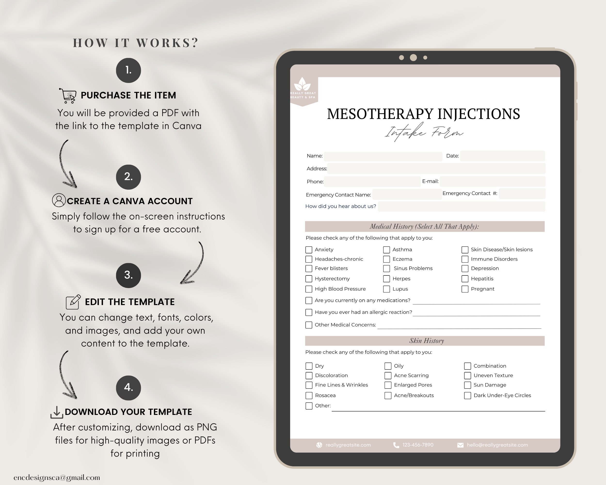 Editable Med Spa Forms Bundle With Consent Forms and Aesthetician ...