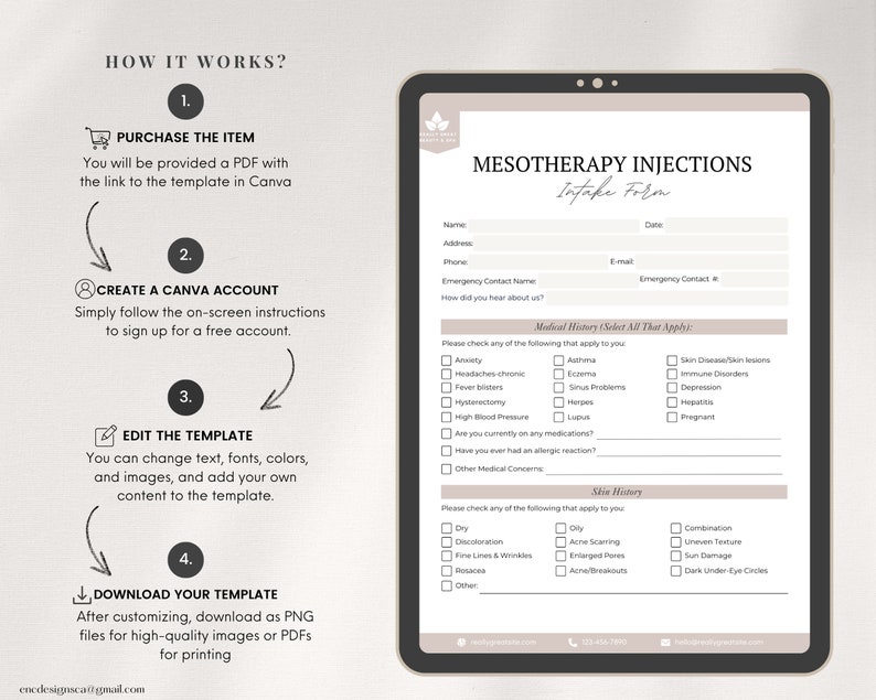 Mesotherapy Consent Form,editable Mesotherapy Consultation Form,mesotherapy Consent and ...