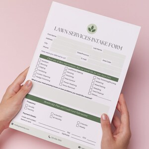 Lawn Care Service Forms Template, Editable Agreement, Intake, Invoice ...