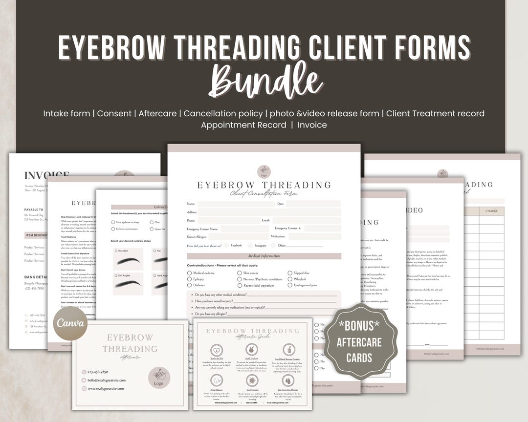 Eyebrow Threading Forms, Threading Consent Form Template,eyebrow ...
