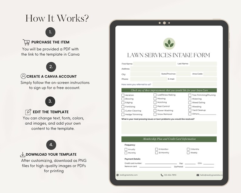 Landscaping & Lawn Care Forms Bundle, Editable Business Templates ...