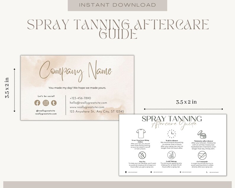Spray Tanning Aftercare Instructions for Estheticians and Salon ...