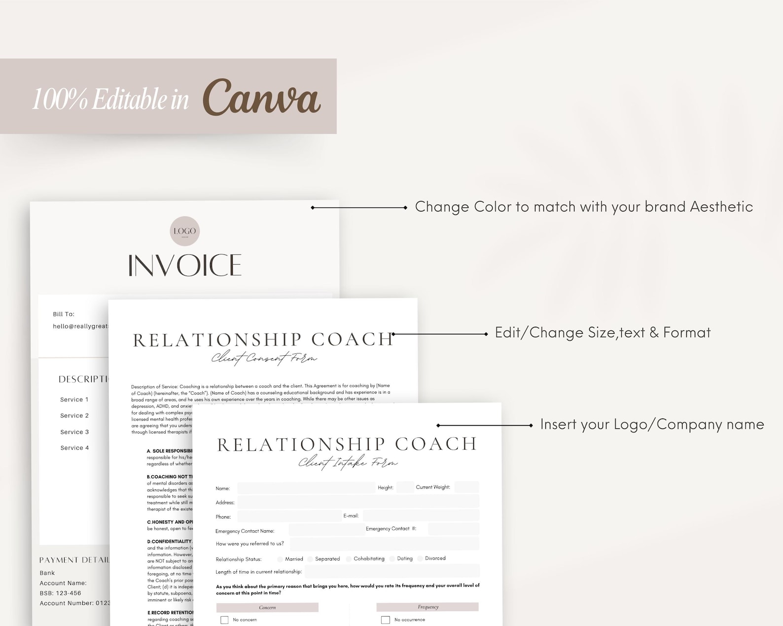 Editable Relationship Coach Client Forms, Couple Therapy Guide (CANVA ...