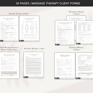 Editable Massage Therapy Forms Bundle, Spa Business Templates (canva ...