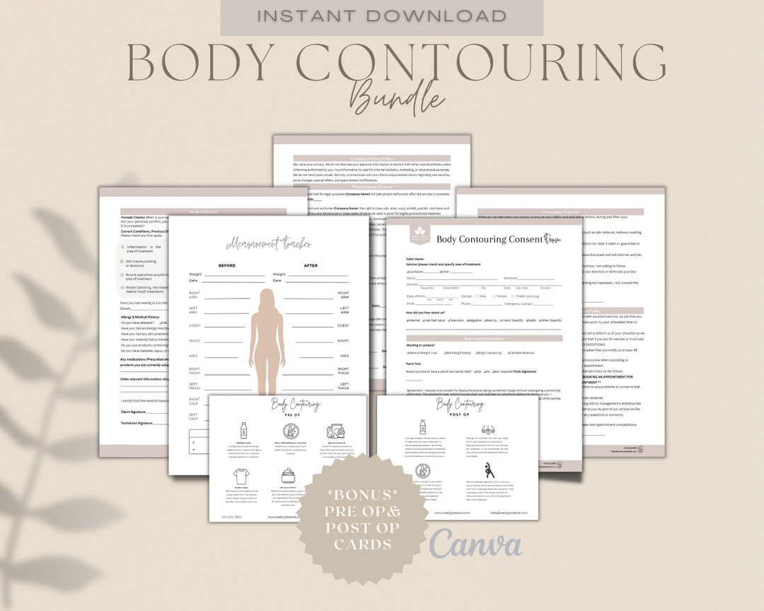 Body Contouring Forms,body Contouring Templates,body Sculpting Forms ...