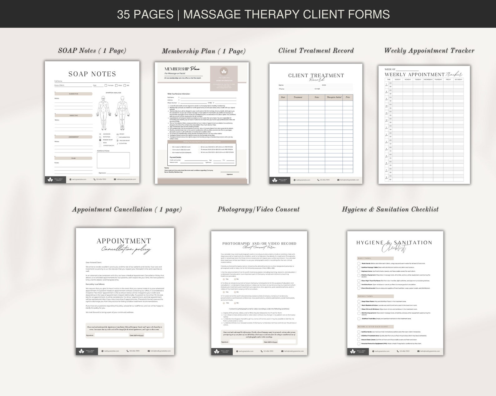 Massage Therapist Forms,editable Massage Therapist Forms Bundle,massage ...