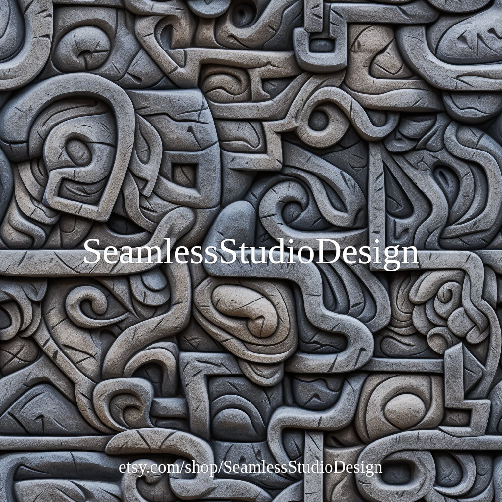 Stone Sculptures - 10 Exquisite Stone Carving Seamless Patterns - Etsy