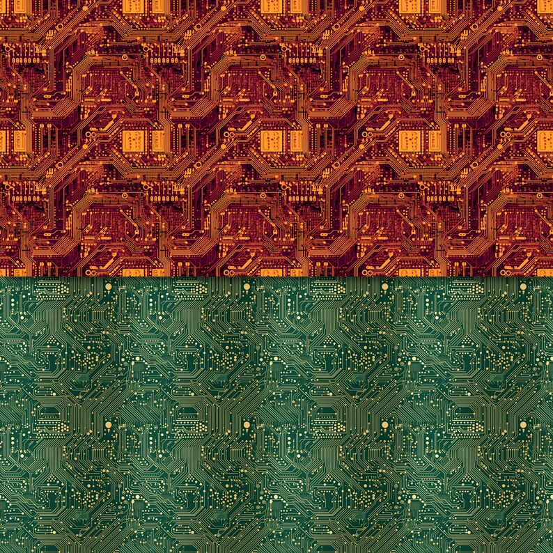 Tech Circuitry - 10 Intricate PCB Seamless Patterns - Computer Circuit ...