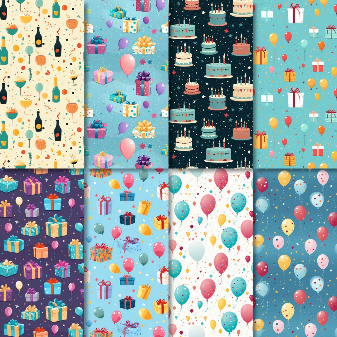 Party Pizzazz - 10 Colorful Seamless Pattern Collection for ...