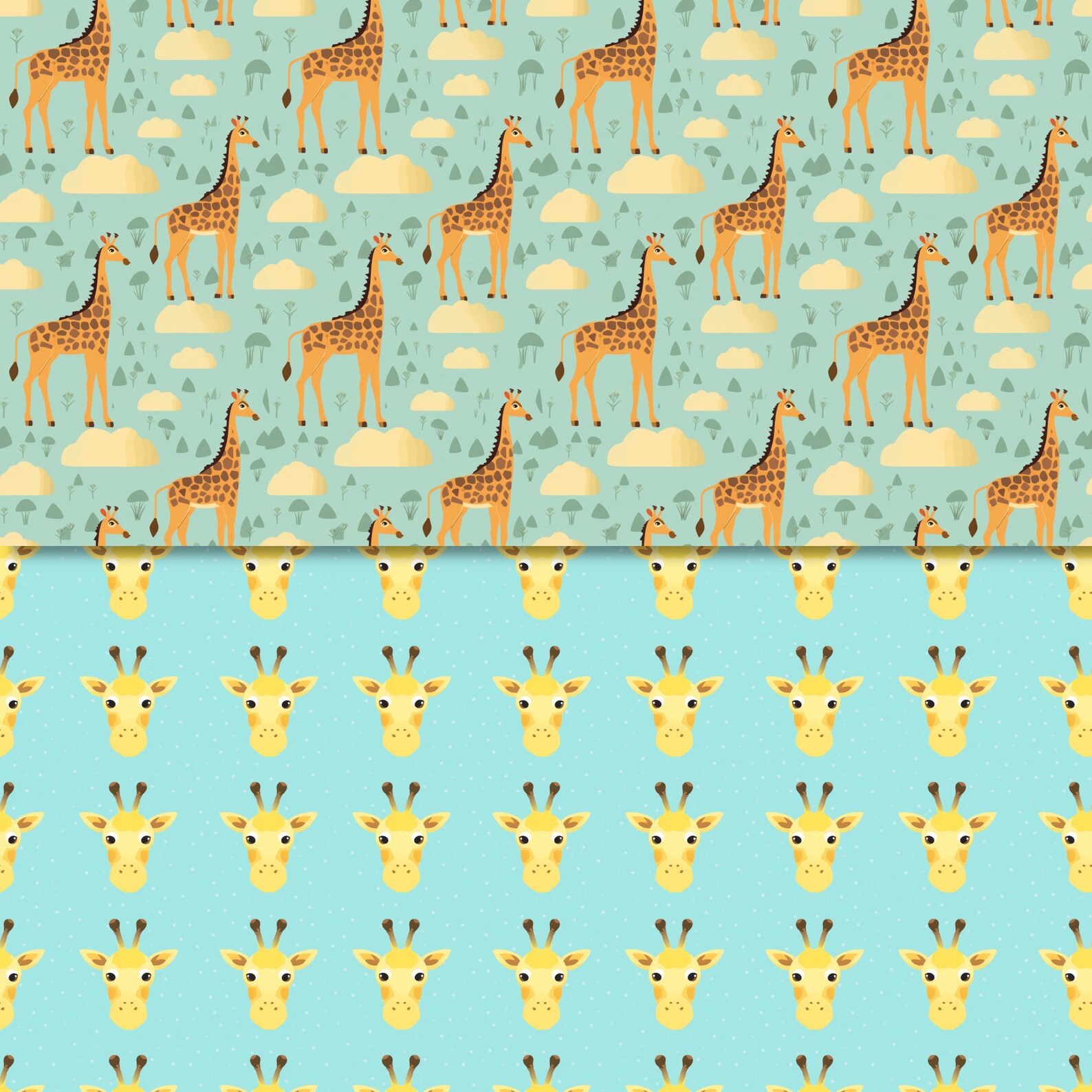 Giraffe Dreams - 10 Adorable Seamless Patterns - Etsy