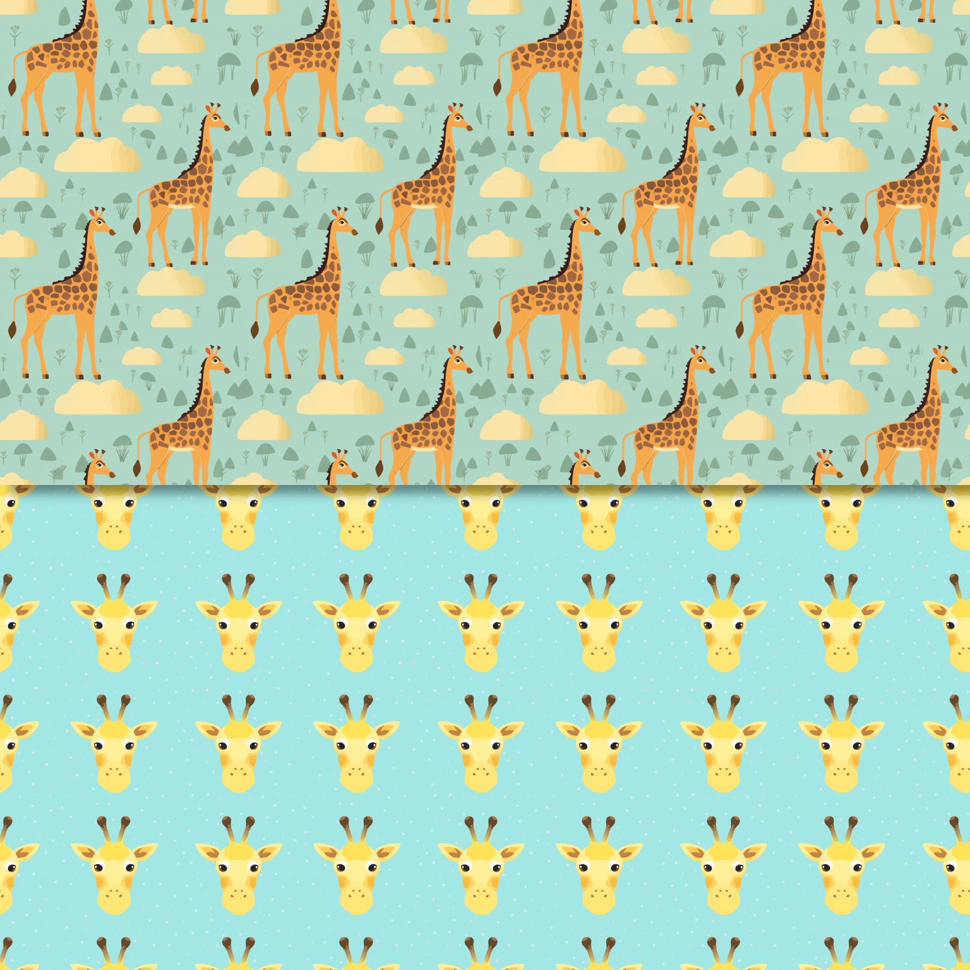 Giraffe Dreams - 10 Adorable Seamless Patterns - Etsy
