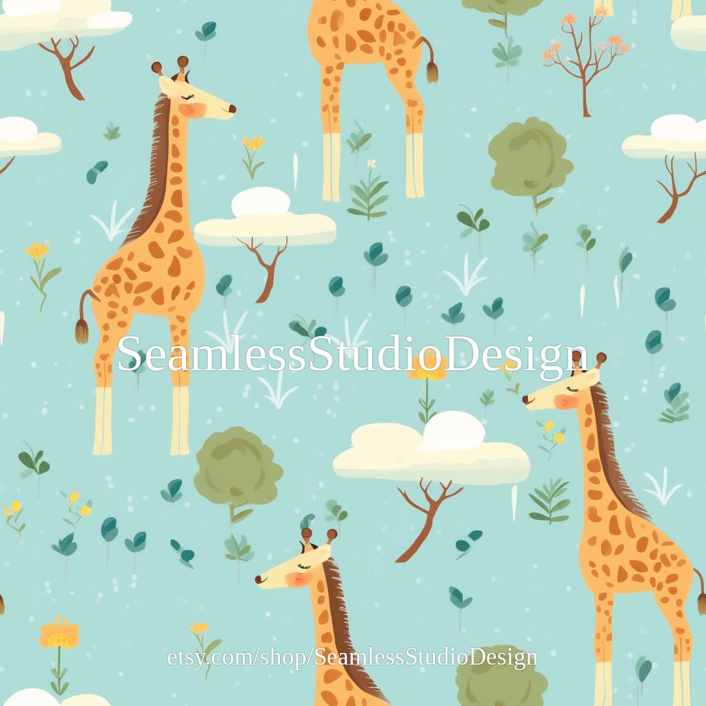 Giraffe Dreams - 10 Adorable Seamless Patterns - Etsy