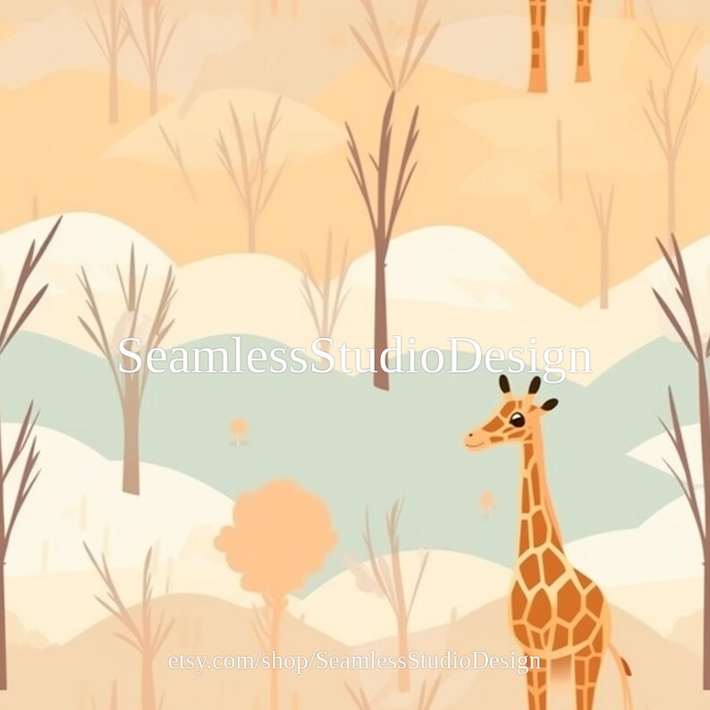 Giraffe Dreams - 10 Adorable Seamless Patterns - Etsy