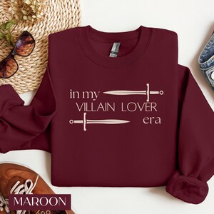 Custom in My Villain Lover Era Sweatshirt, Romance Reader Bookish Merch, Romantasy Morally Grey ...