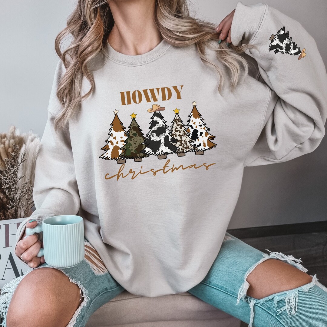 Cowboy Christmas Sweater, Howdy Country Christmas Sweatshirt, Western ...