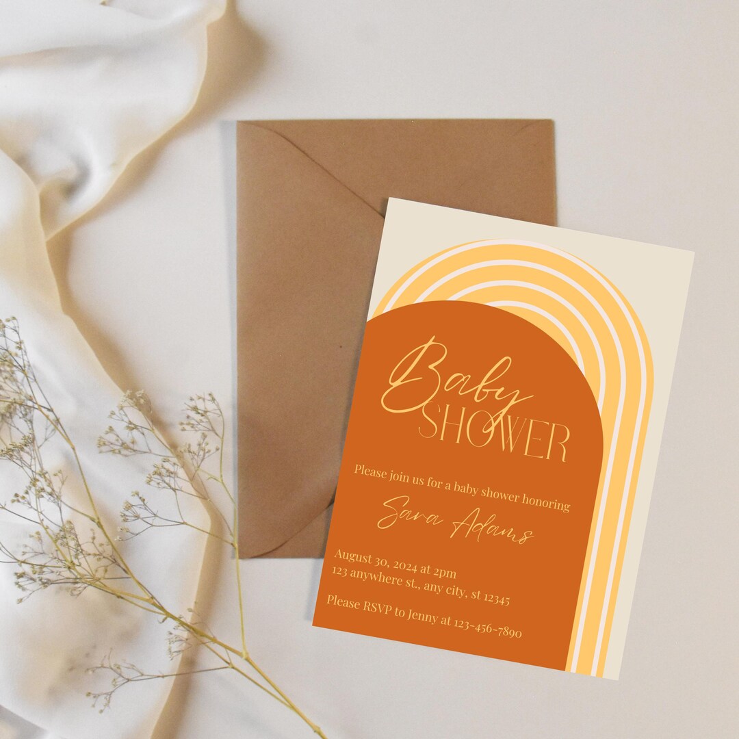 Baby Shower Invitation Editable Template, Here Comes the Son Themed ...
