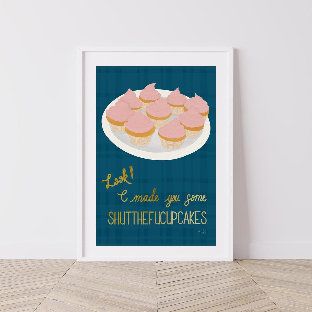 Quirky Art Printable, Bite Me, Funny Cupcake Digital Download, Humorous ...