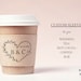 Custom Monogram Paper Cup Sleeves Personalized Coffee Cup Sleeves ...