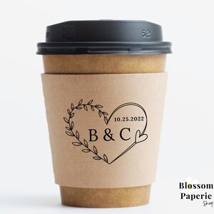 Custom Monogram Paper Cup Sleeves Personalized Coffee Cup Sleeves ...