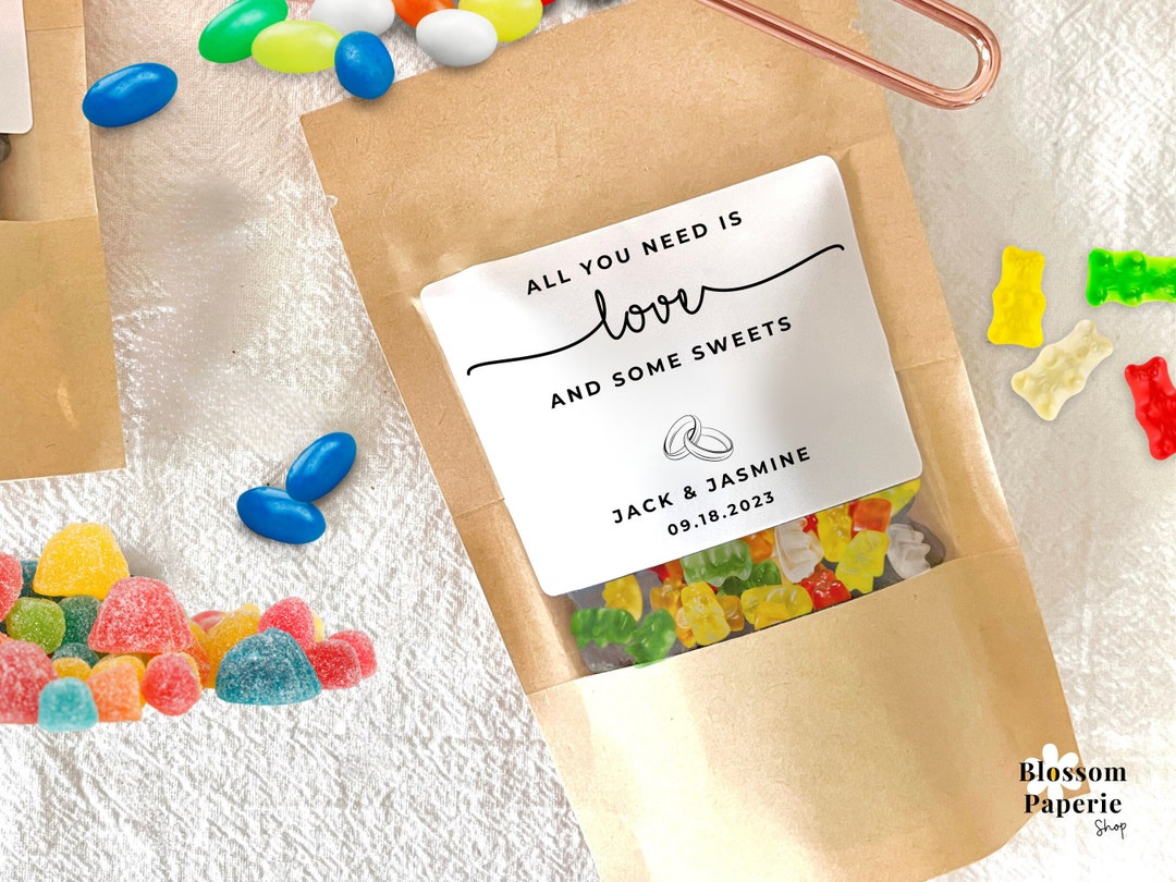 Custom Candy Bags for Wedding Favors Bag Personalized Reception Favor Treats Party Favors All ...