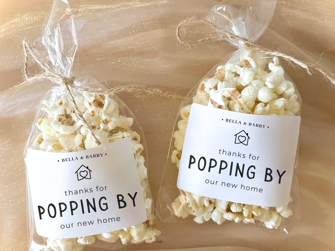 Thanks for Popping by Housewarming Party Favors Personalized Popcorn ...