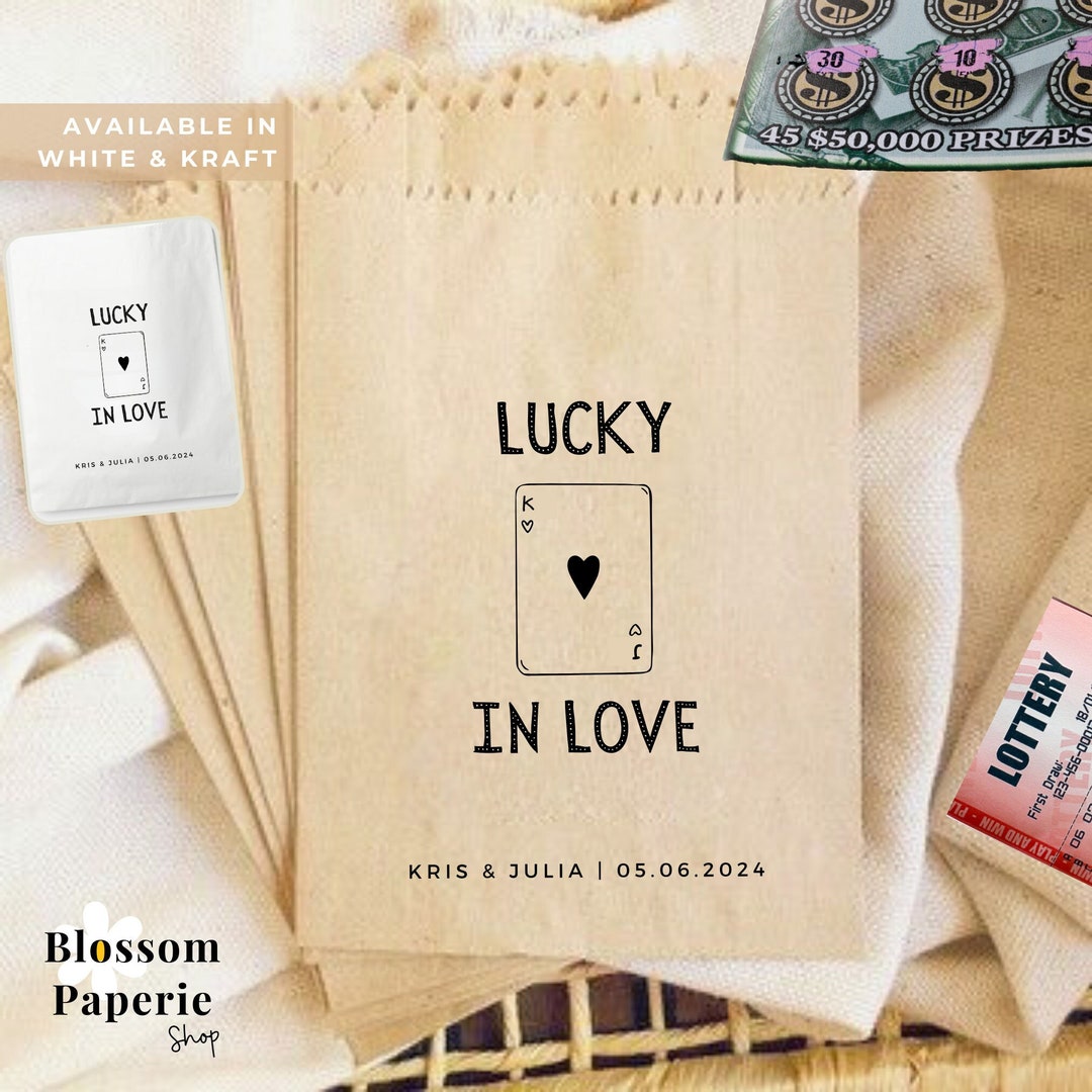 Lucky in Love Lotto Ticket Favor Bags Wedding Lottery Ticket Holder ...