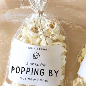 Thanks for Popping by Housewarming Party Favors Personalized Popcorn ...
